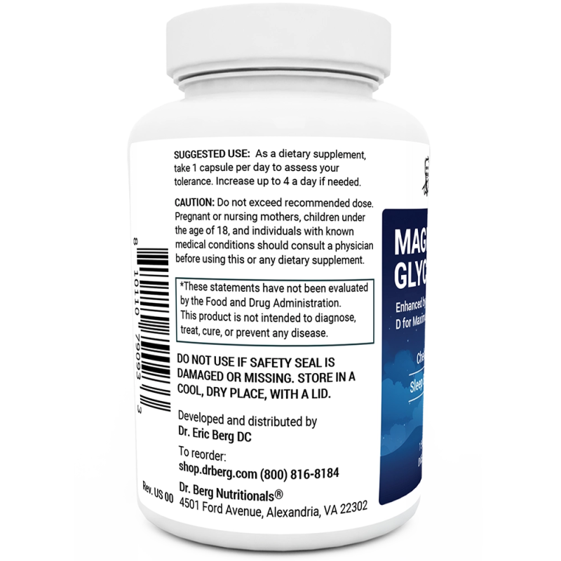 Magnesium Glycinate – 120 mg include Vitamin D3 and B6 – 150 Vegetable ...
